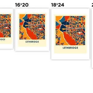 Lethbridge Alberta Map Print - Full Color Map Poster - Etsy