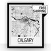 Calgary Map Poster Alberta Map Print Art Deco Series - Etsy