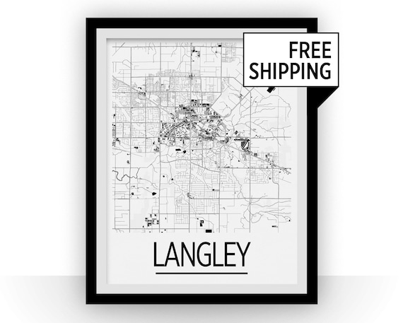 Langley British Columbia Map Poster British Columbia Map | Etsy
