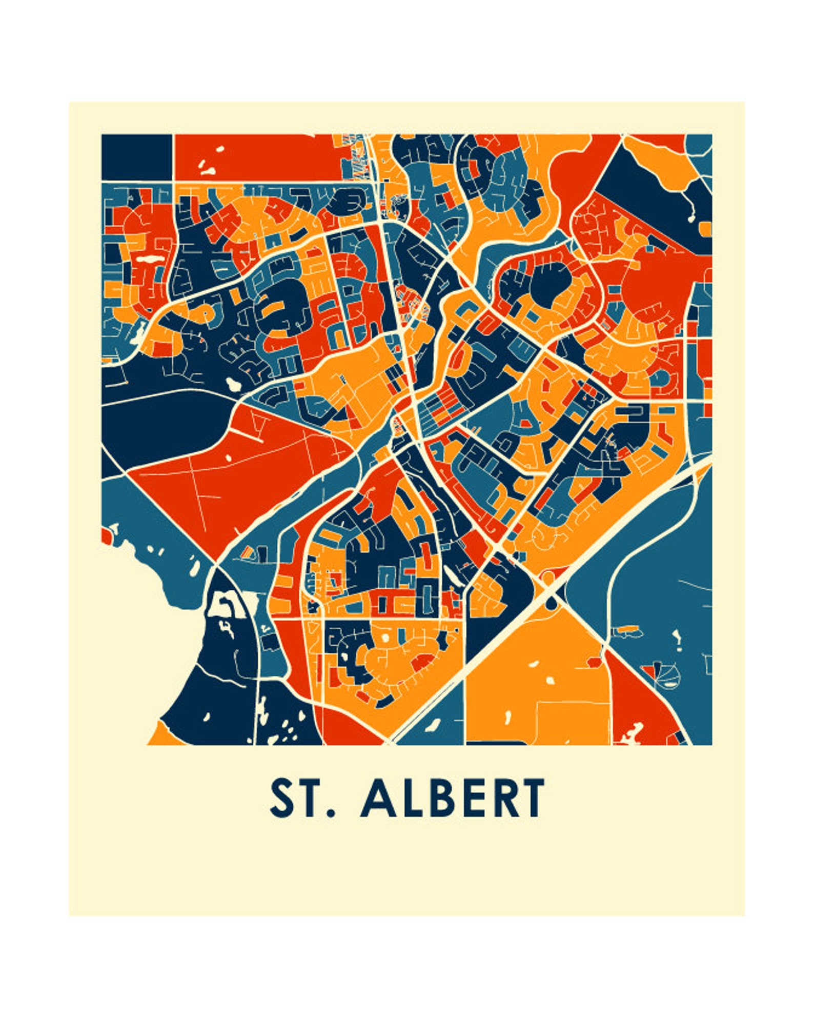 St Albert Alberta Map Print Full Color Map Poster - Etsy