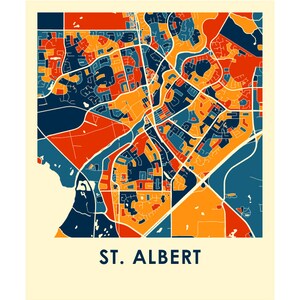 St Albert Alberta Map Print - Full Color Map Poster - Etsy
