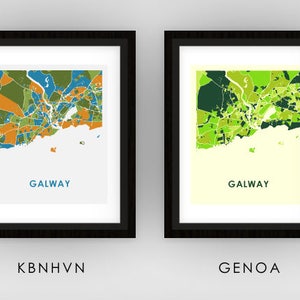Galway Map Print - Full Color Map Poster - Etsy