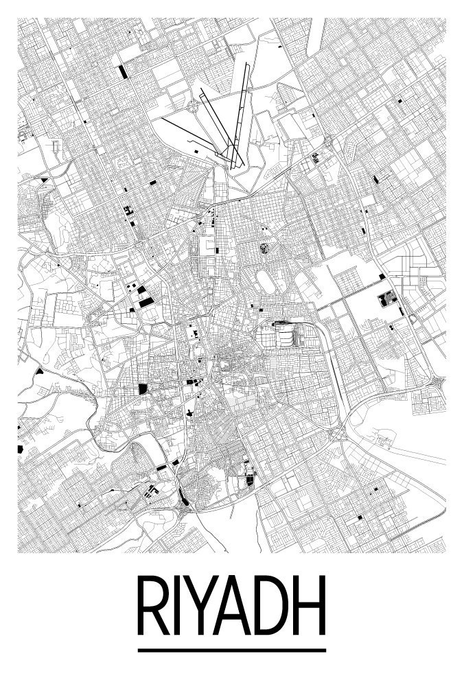 Riyadh Map Poster Saudi Arabia Map Print Art Deco Series - Etsy