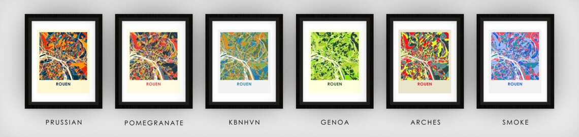 Rouen Map Print - Full Color Map Poster - Etsy