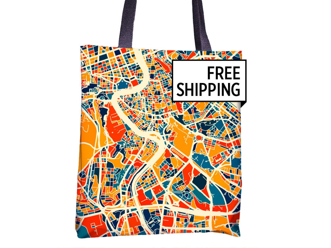 Roma Map Tote Bag - Italy Map Tote Bag 15x15 - Etsy