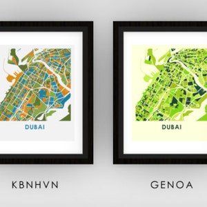 Dubai Map Print - Full Color Map Poster - Etsy