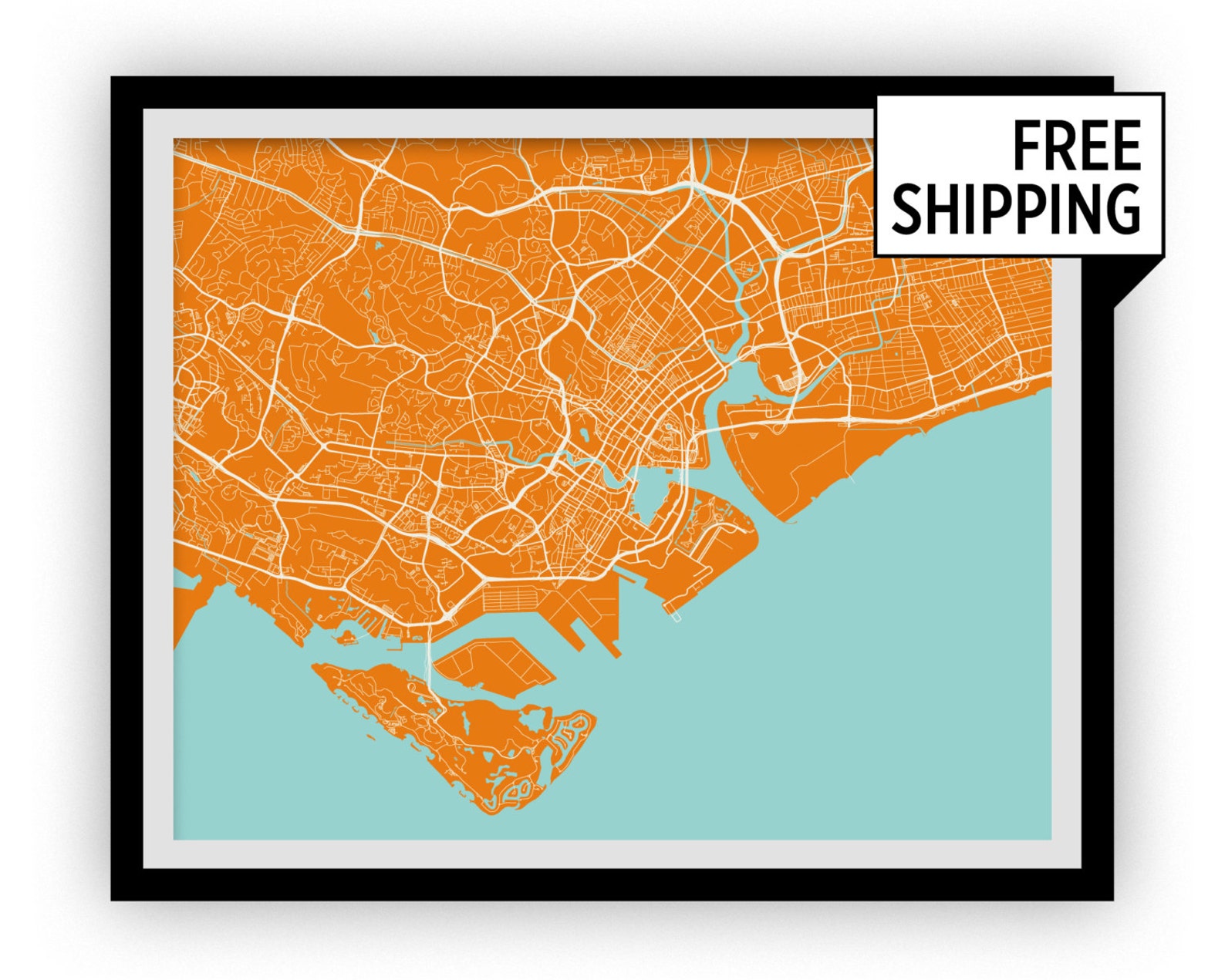 Singapore Map Print Choose Your Color - Etsy