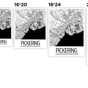 Pickering Ontario Map Poster - Ontario Map Print - Art Deco Series - Etsy