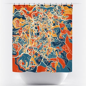 Jerusalem Map Shower Curtain - Israel Shower Curtain - Chroma Series - Etsy