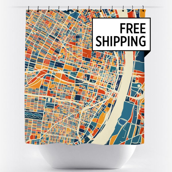 Map Shower Curtain - Etsy