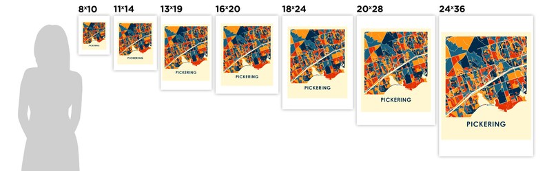 Pickering Ontario Map Print - Full Color Map Poster - Etsy