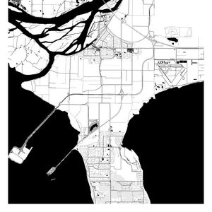 Delta British Columbia Map Poster - British Columbia Map Print - Art ...