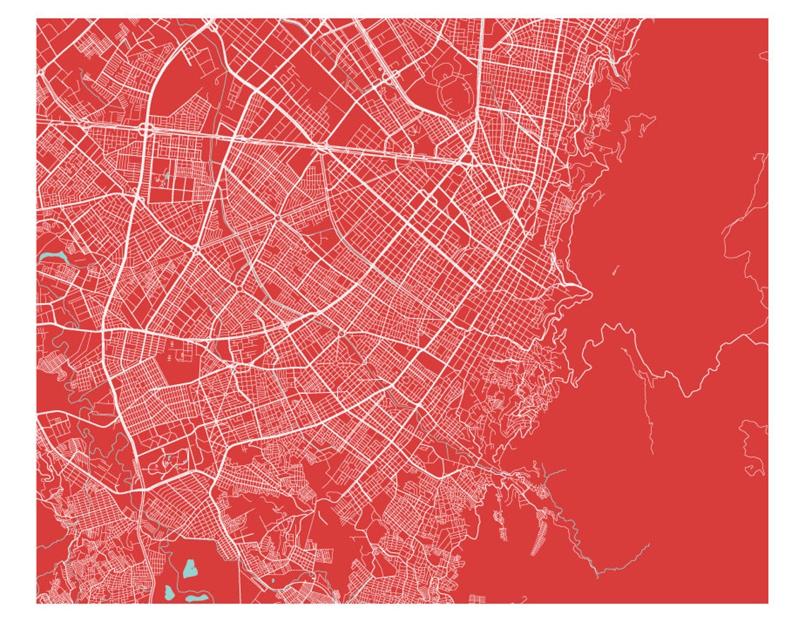 Bogota Map Print - Choose Your Color - Etsy
