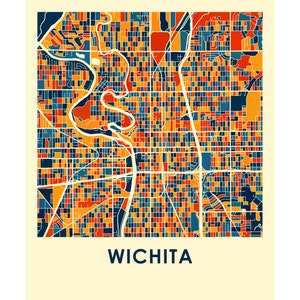 Wichita Map Print - Full Color Map Poster - Etsy
