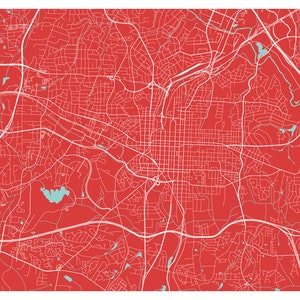 Raleigh Map Print - Choose Your Color - Etsy