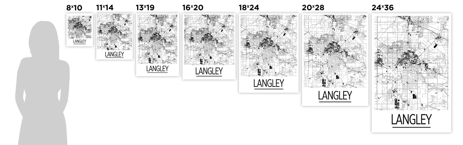Langley British Columbia Map Poster British Columbia Map | Etsy