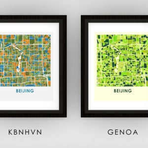 Beijing Map Print - Full Color Map Poster - Etsy