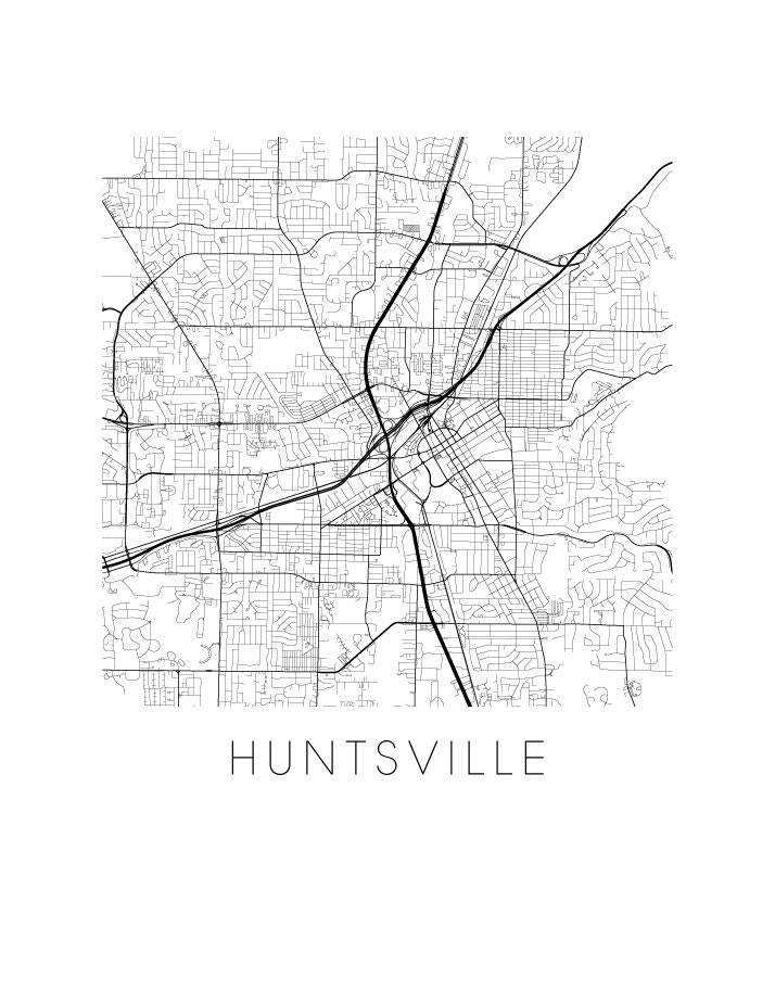 Huntsville Map Print sold by Barbara Smith | SKU 47097097 | 45% OFF ...