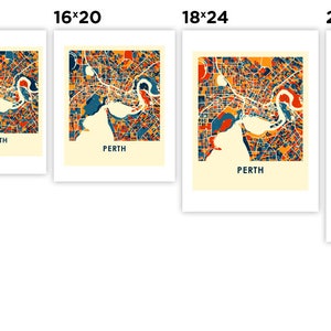 Perth Map Print - Full Color Map Poster - Etsy