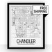 Chandler Map Poster - Usa Map Print - Art Deco Series - Etsy