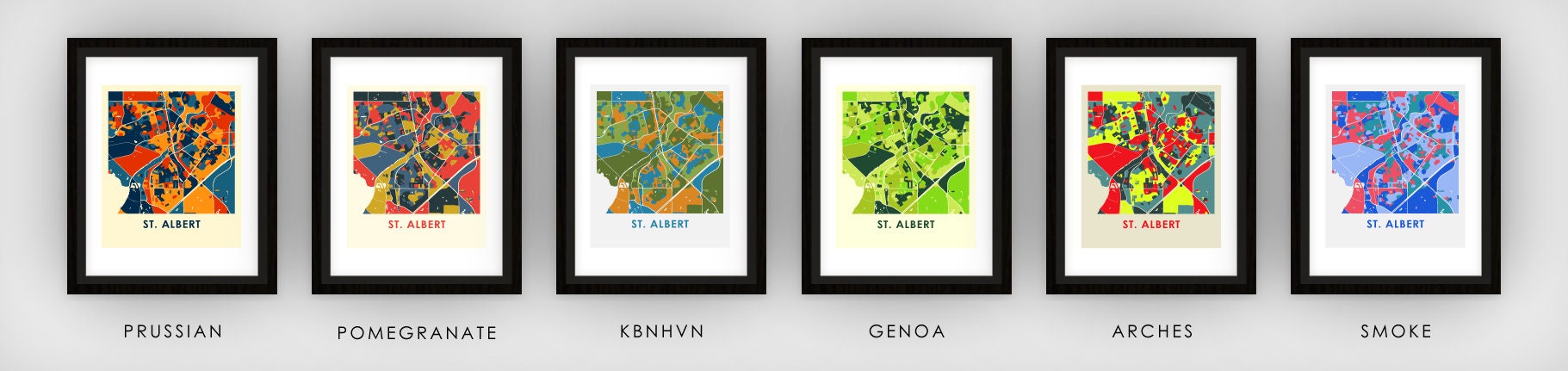 St Albert Alberta Map Print Full Color Map Poster - Etsy