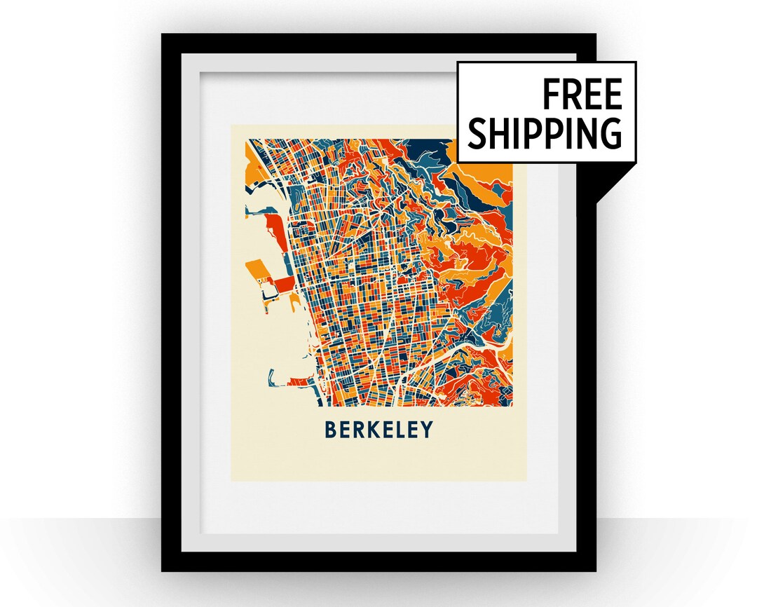 Berkeley Map Print - Full Color Map Poster - Etsy