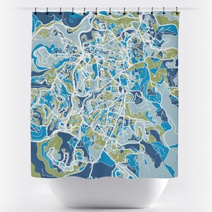 Jerusalem Map Shower Curtain - Israel Shower Curtain - Chroma Series - Etsy