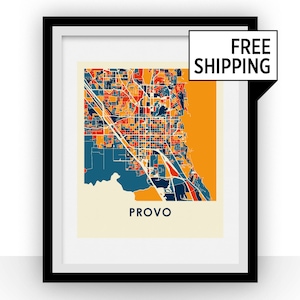 Provo UT Map Print - Full Color Map Poster - Etsy