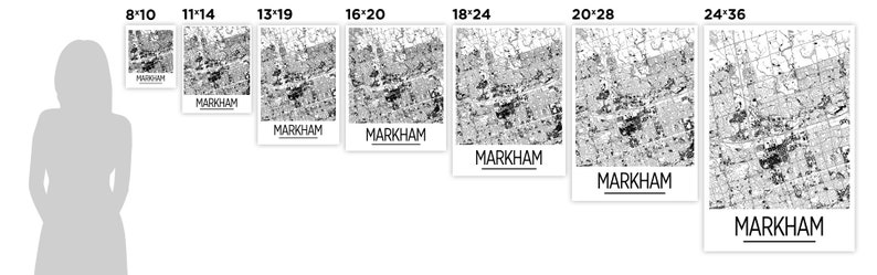 Markham Ontario Map Poster Ontario Map Print Art Deco | Etsy