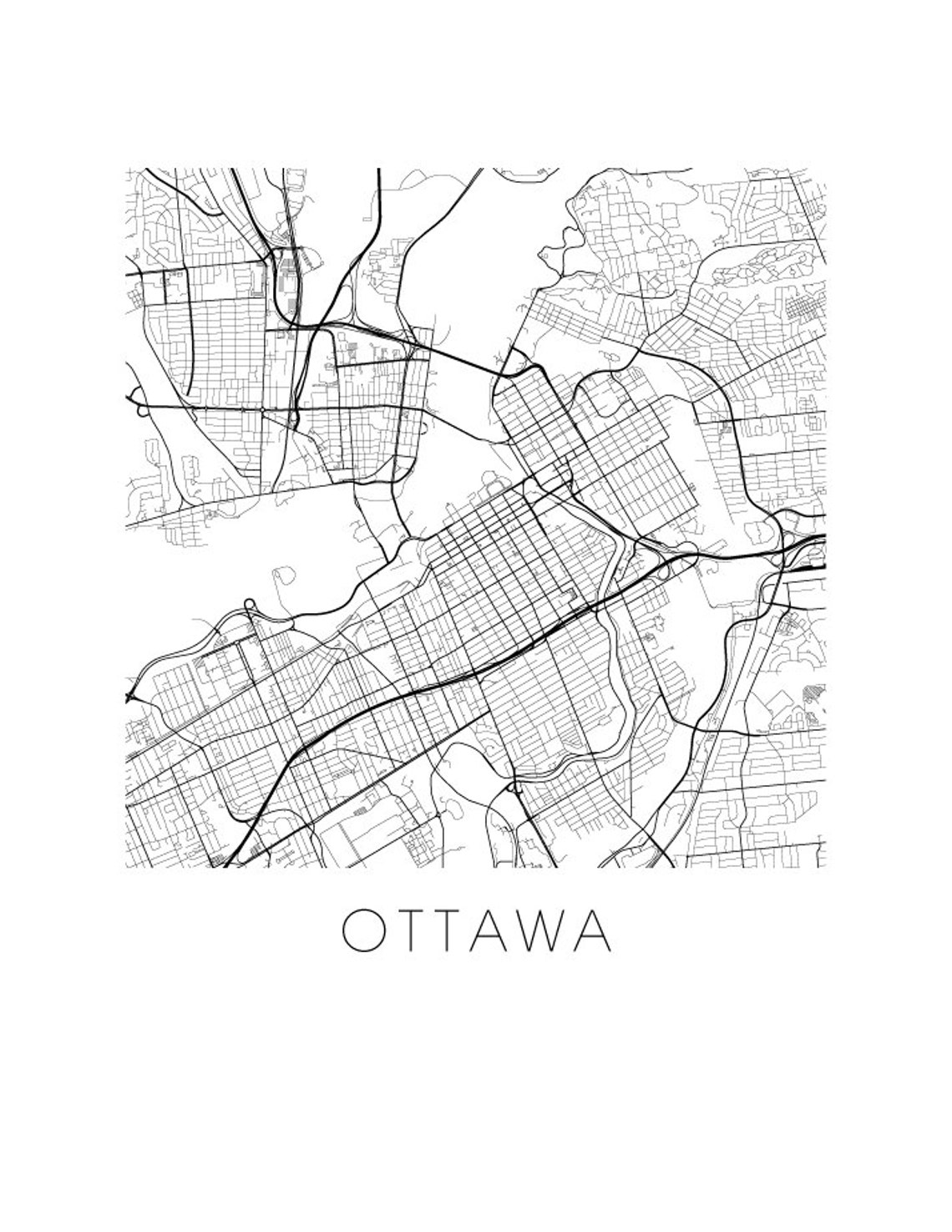 Ottawa Map Print | Etsy