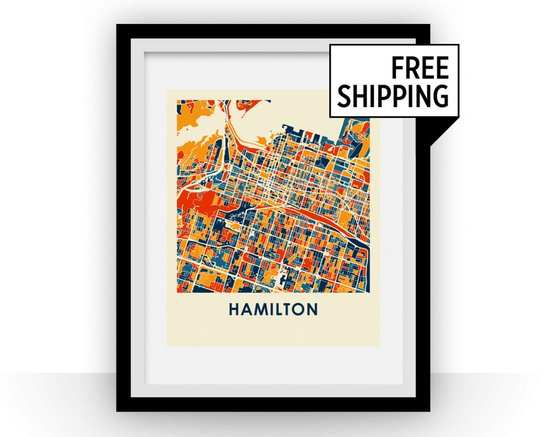 Hamilton Map Print Full Color Map Poster - Etsy