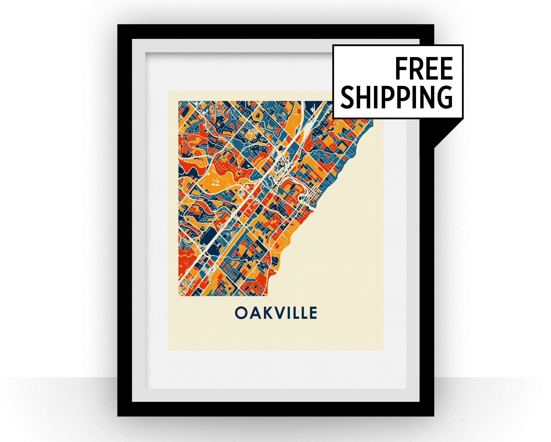 Oakville Ontario Map Print Full Color Map Poster - Etsy