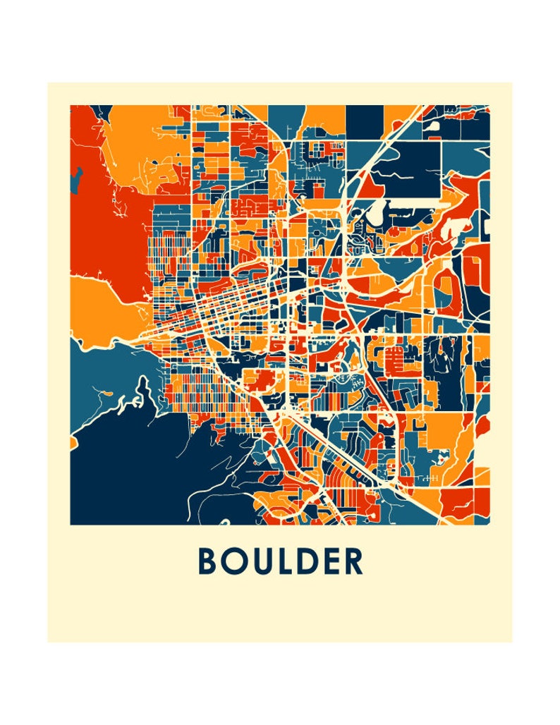 Boulder Map Print Full Color Map Poster - Etsy