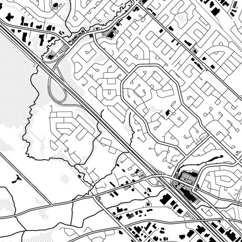 Blainville Quebec Map Poster Quebec Map Print Art Deco | Etsy