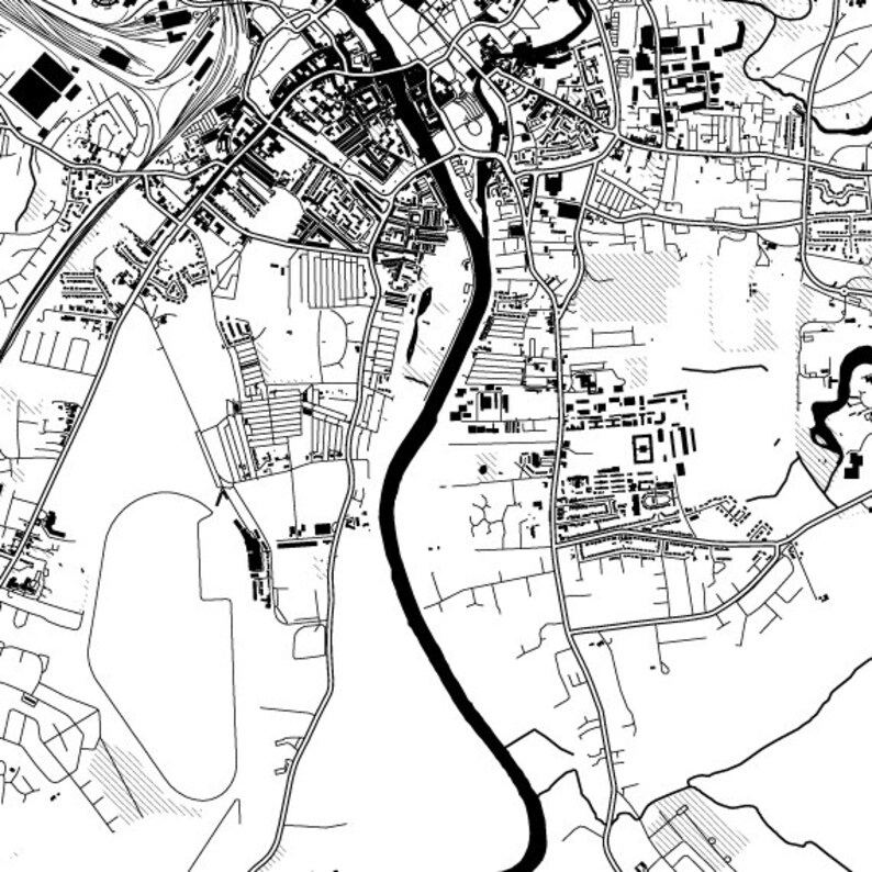 York Map Poster Uk Map Print Art Deco Series | Etsy