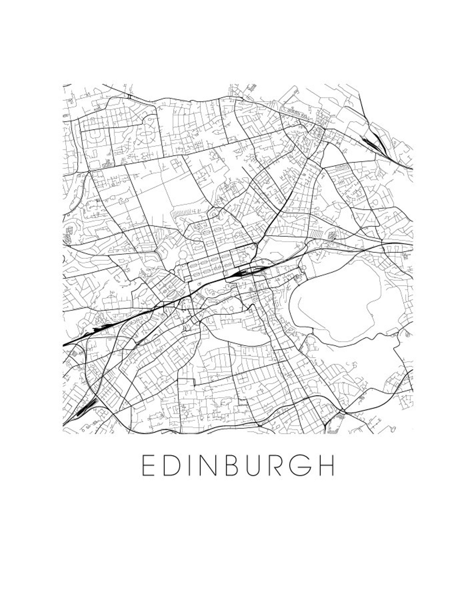 Edinburgh Map Print - Etsy UK