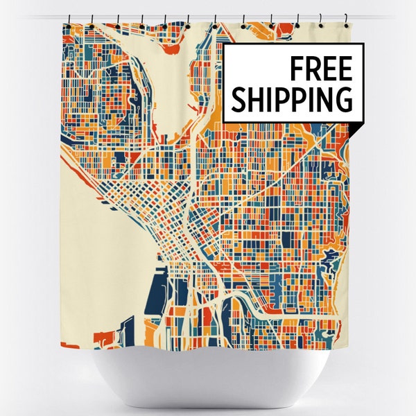 Map Shower Curtain - Etsy