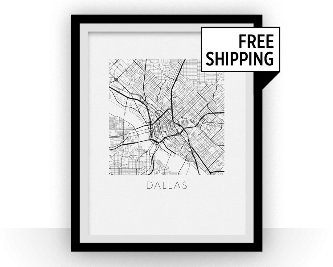 Dallas Map Print - Etsy
