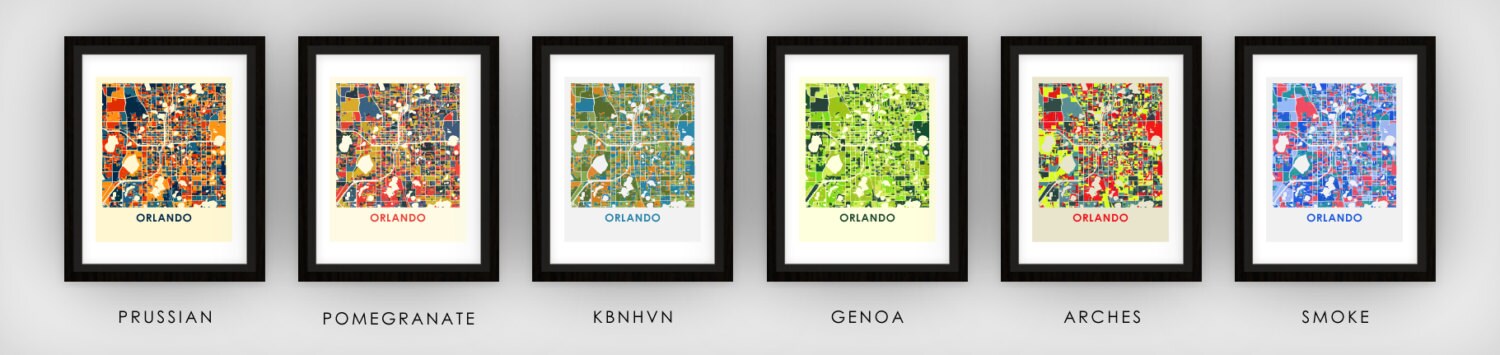 Orlando Map Print Full Color Map Poster - Etsy