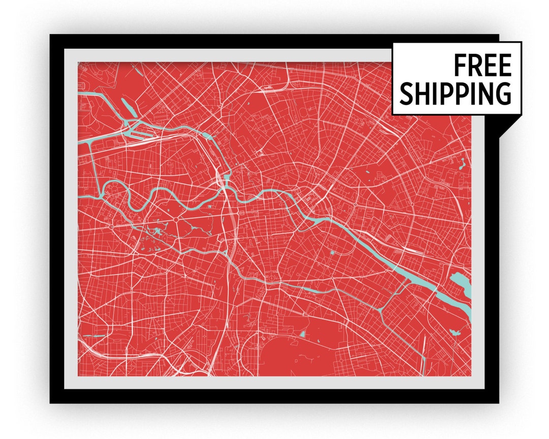 Berlin Map Print - Any Color You Like - Etsy