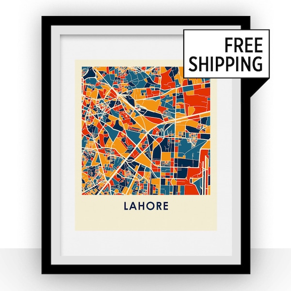 Lahore Map Framed - Etsy