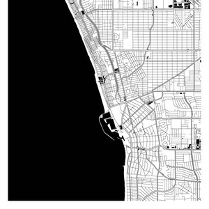 Hermosa Beach Map Poster - California Map Print - Art Deco Series - Etsy