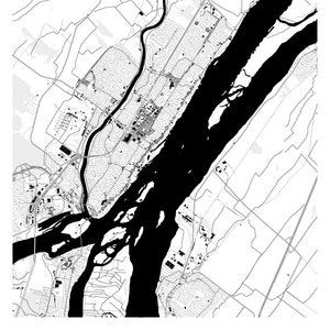 Repentigny Quebec Map Poster - Quebec Map Print - Art Deco Series - Etsy