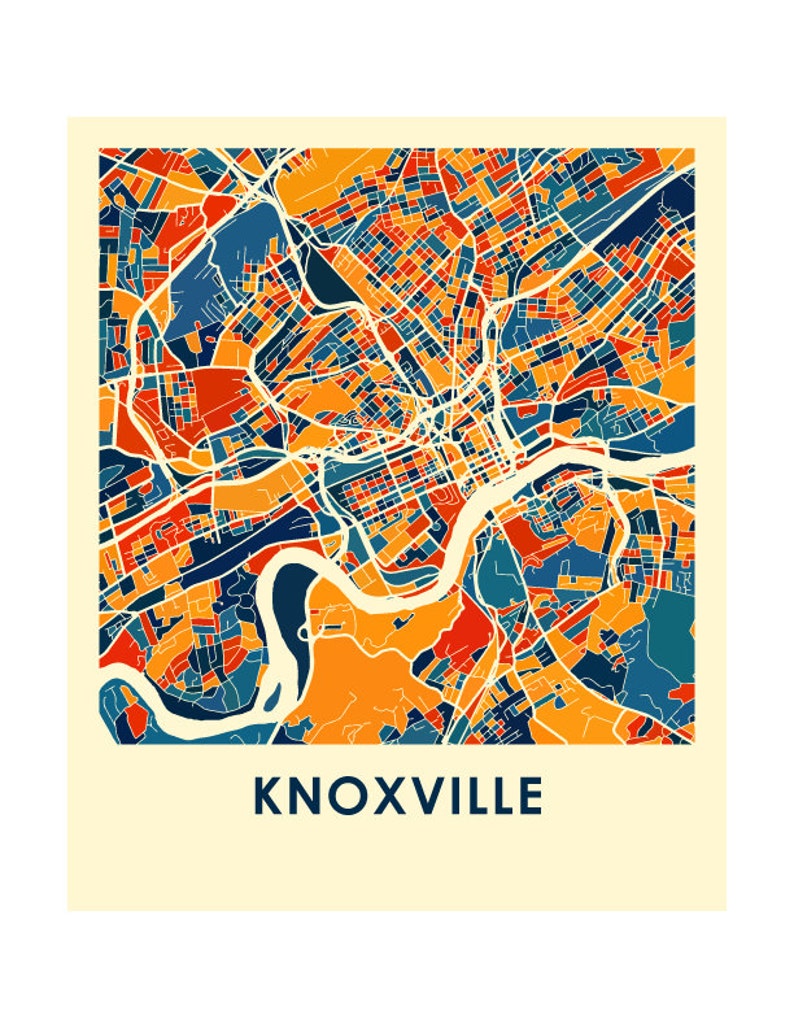 Knoxville Map Print - Full Color Map Poster - Etsy