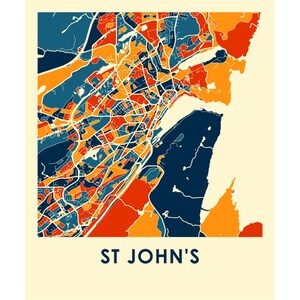 St Johns Map Print - Full Color Map Poster - Etsy