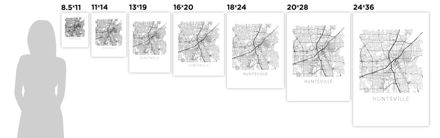 Huntsville Map Print sold by Barbara Smith | SKU 47097097 | 45% OFF ...