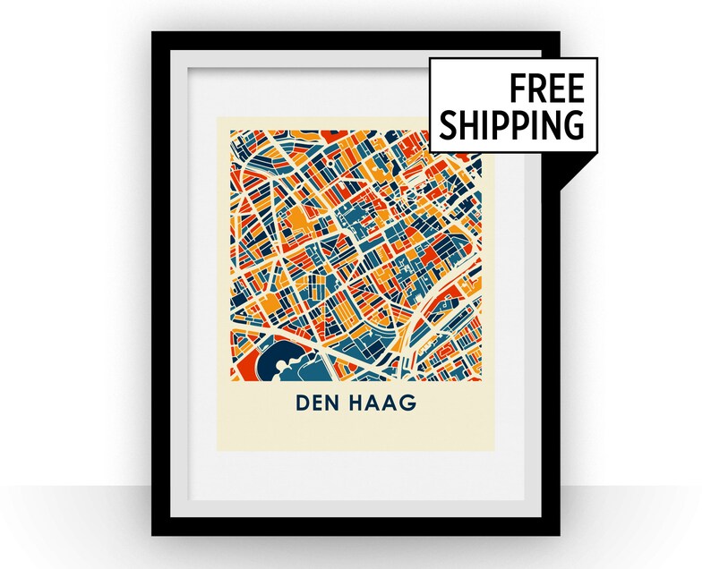 The Hague Map Print Full Color Map Poster - Etsy