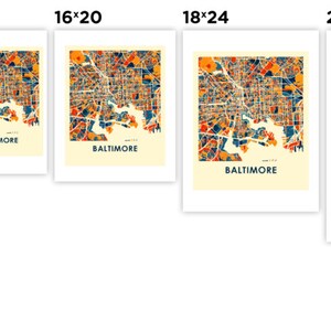 Baltimore Map Print - Full Color Map Poster - Etsy