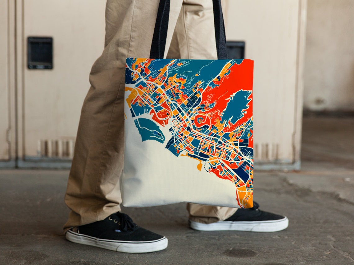 Honolulu Map Tote Bag Hawaii Map Tote Bag 15x15 | Etsy
