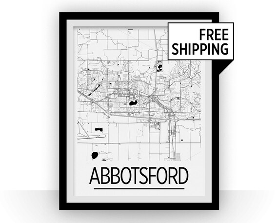 Abbotsford British Columbia Map Poster British Columbia Map | Etsy